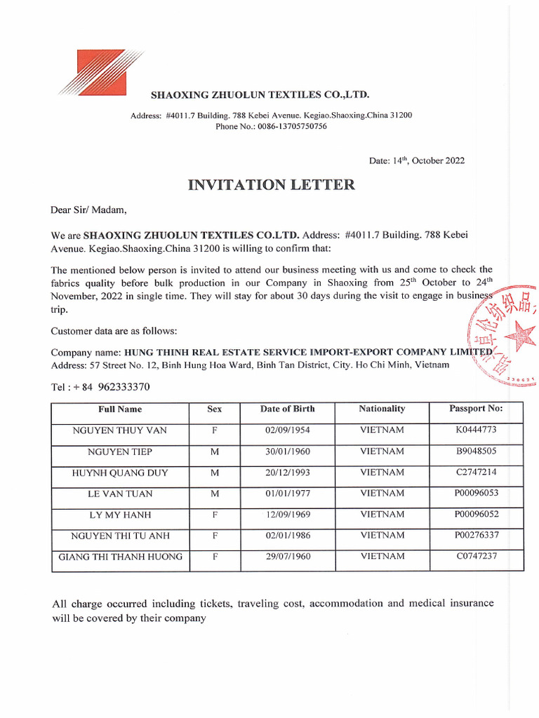 Invitation Letter | PDF