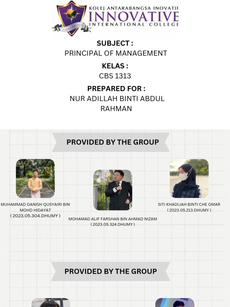 Subject Principal of Management | PDF | Business
