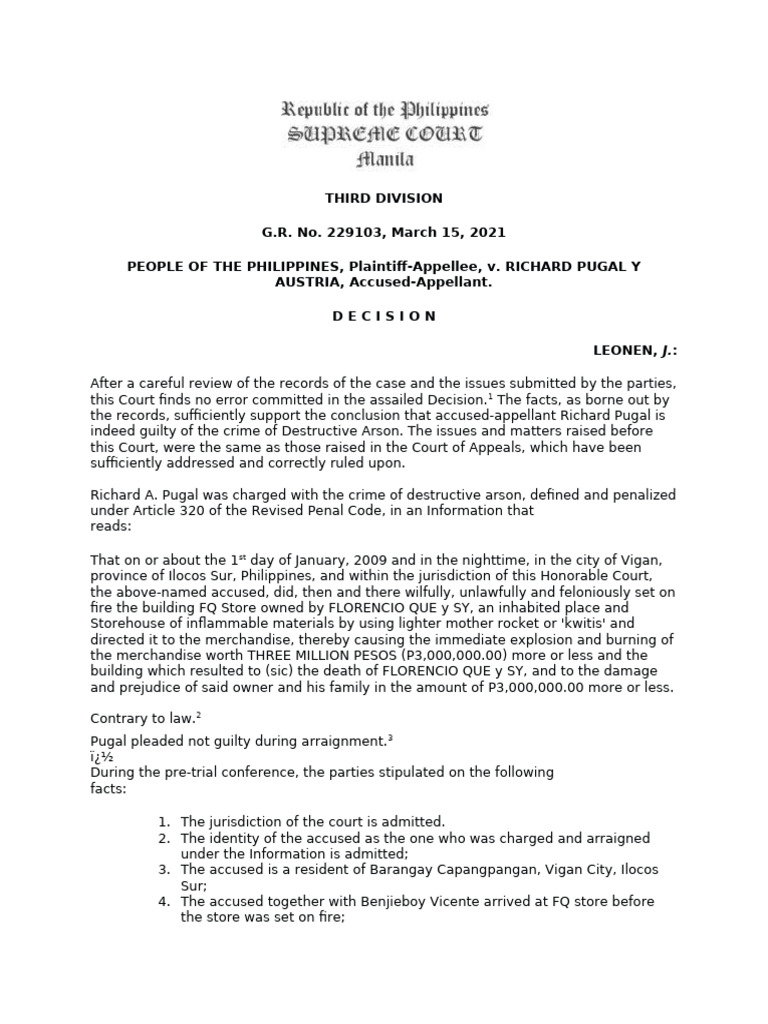 People vs. Pugal 2021 | PDF | Appeal | Crime & Violence