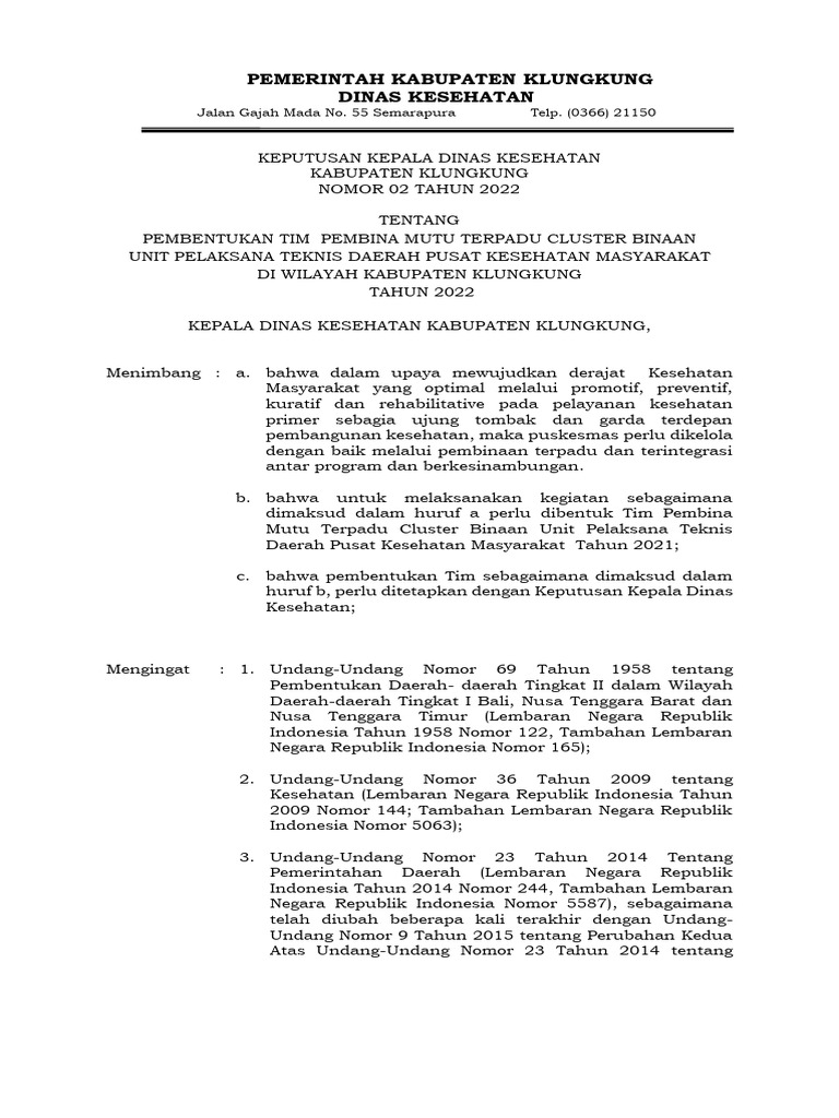 SK TPCB Klungkung | PDF