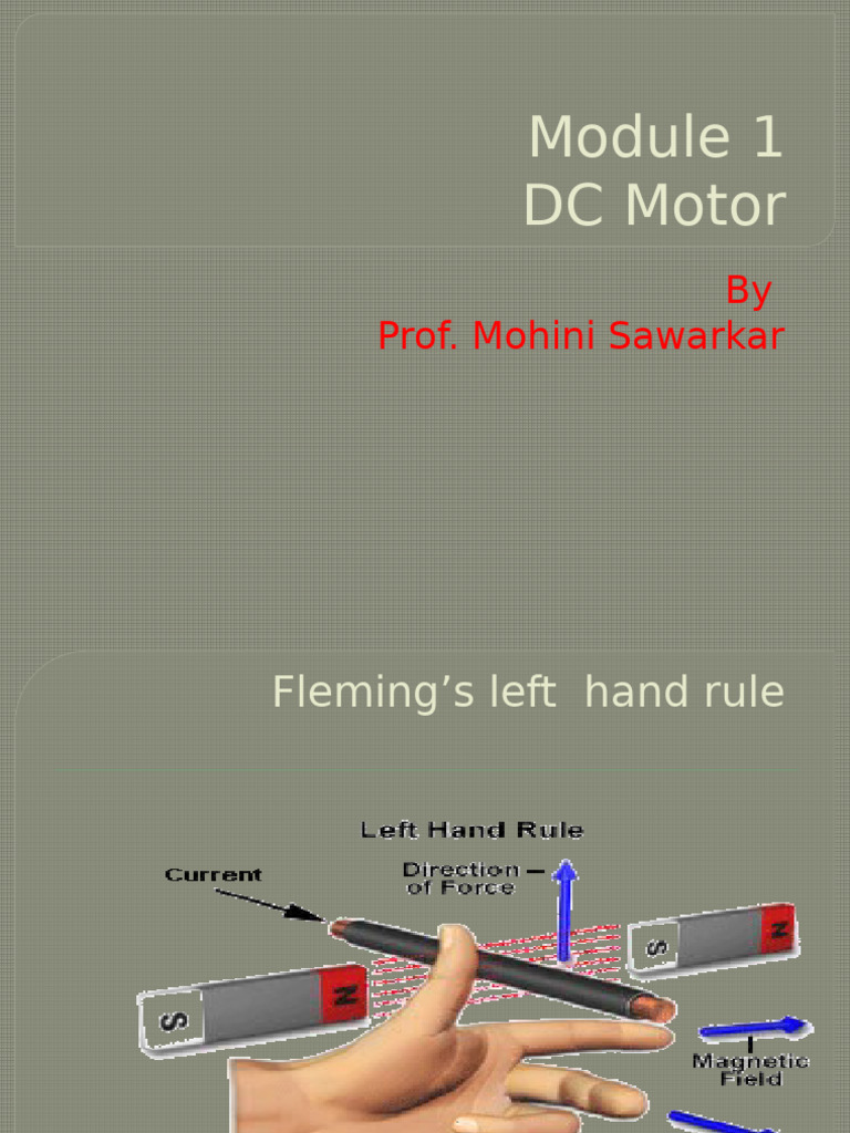 Module 1 DC Machine | PDF | Electromagnetic Induction | Electric Motor