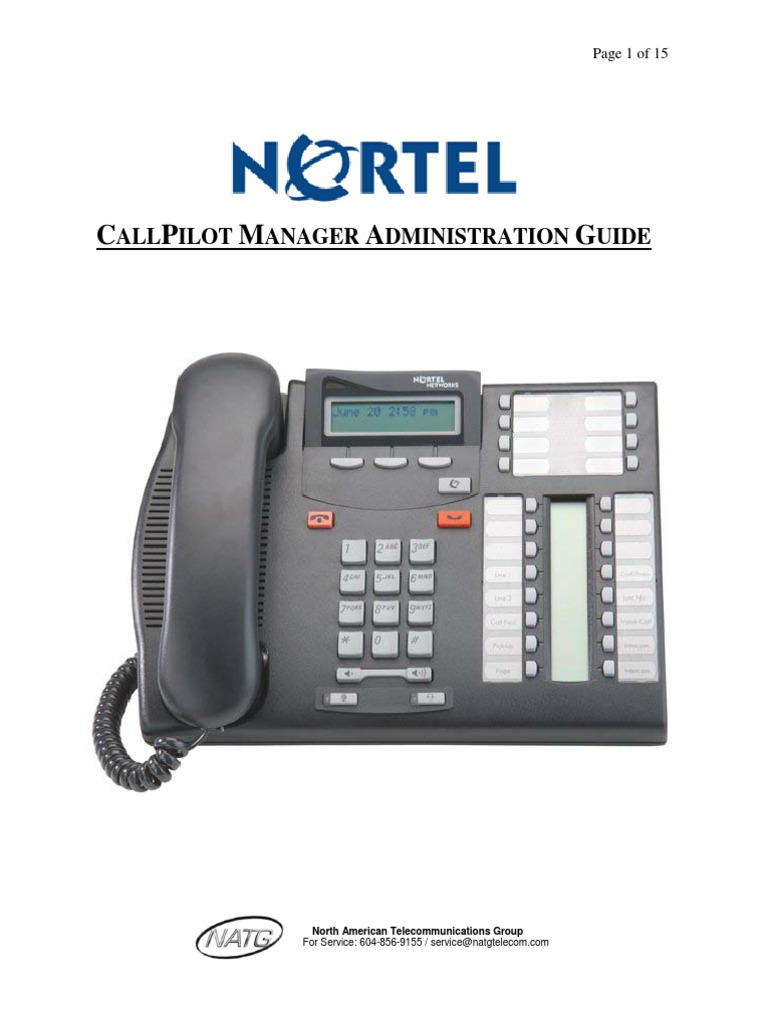 Nortel CallPilot Manager (OnLine Admin) | PDF | Oral Communication ...