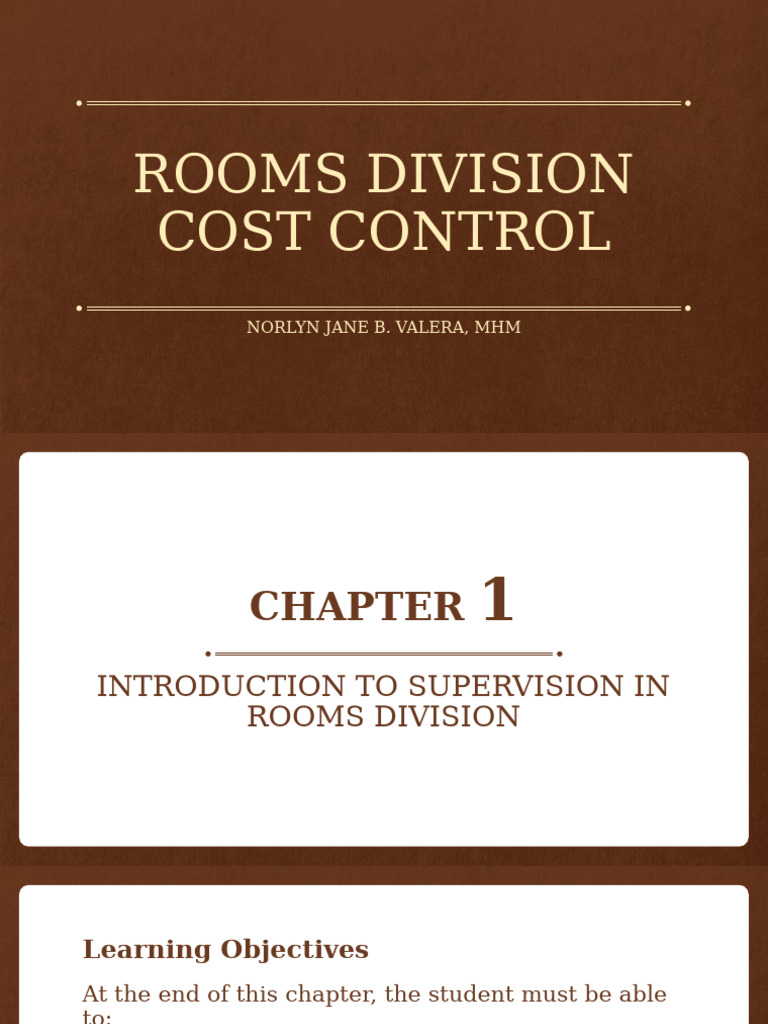 ROOMS DIVISION Lec 1 | PDF | Point Of Sale | Audit