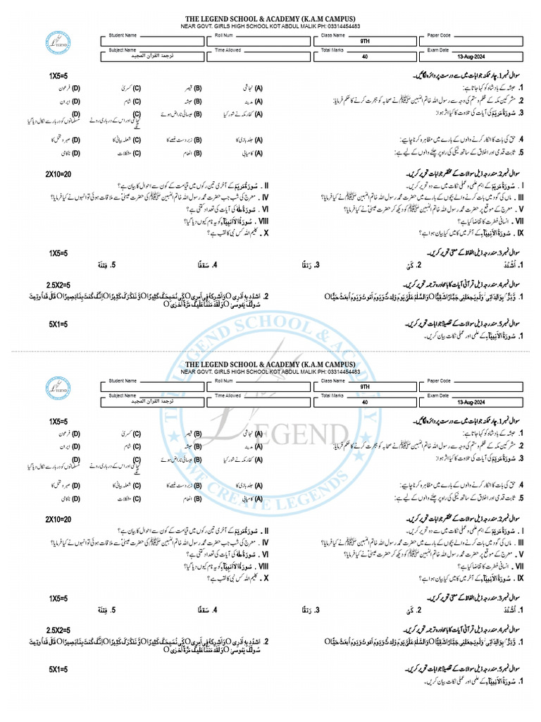 9th THQ | PDF