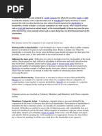 Overview of Corporate Action Types | PDF | Corporate Action | Bonds ...