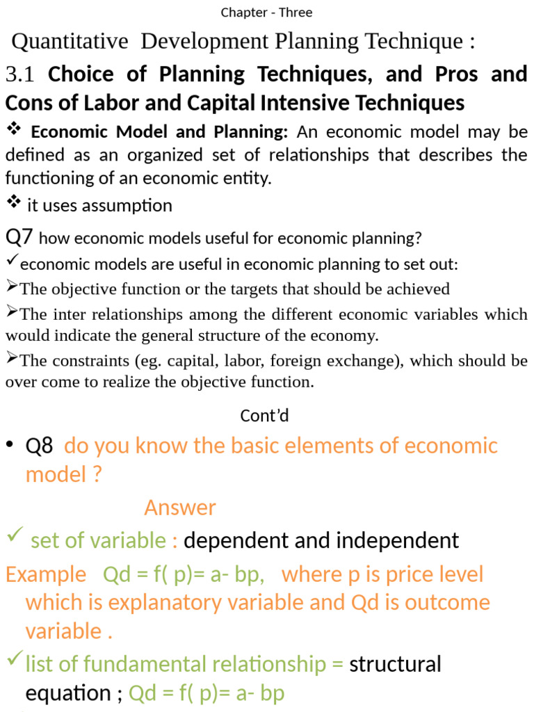 Economic Planning Techniques Overview | PDF | Economic Growth ...