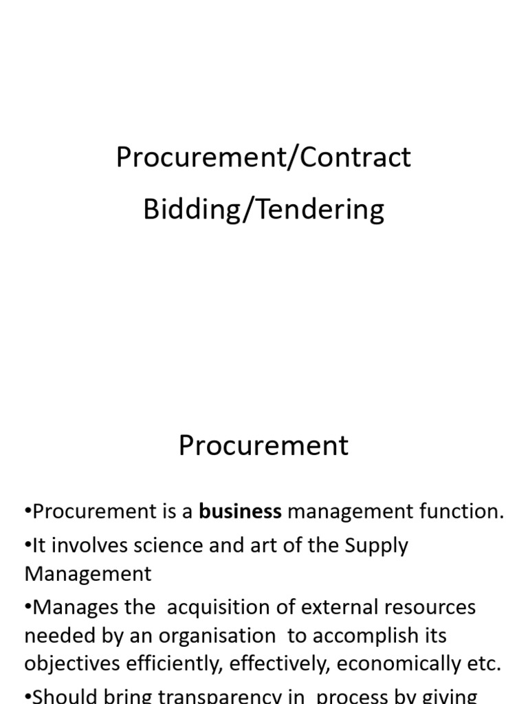 Procurment Contract Bidding Tendering | PDF | Procurement | Consultant