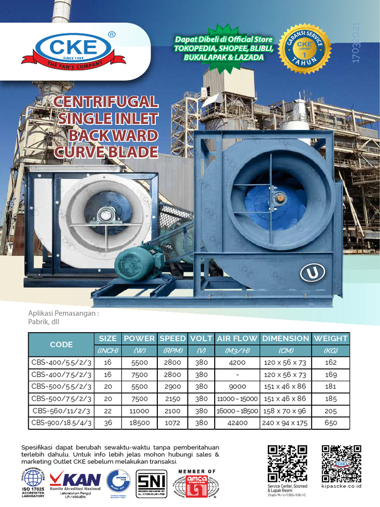 Centrifugal Fan Cbs 400 55 2 3-6fa52-2768 13122 | PDF