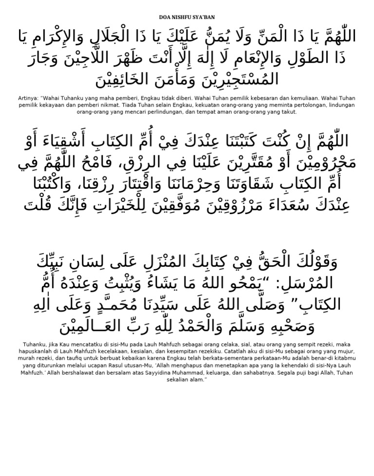 Doa Nishfu Syaban Pdf