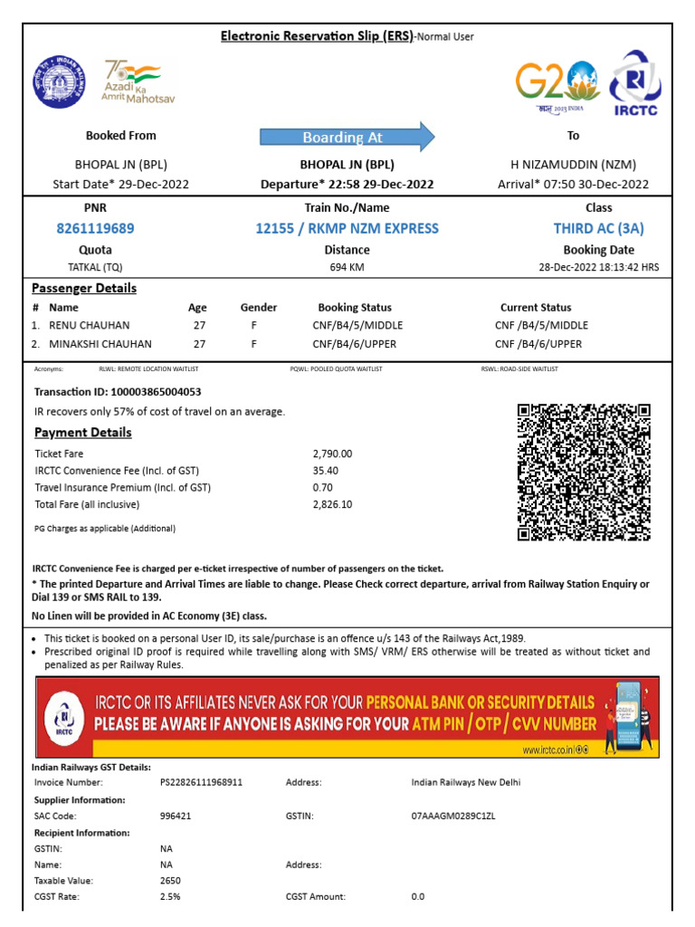 Bhopal Delhi | PDF | Identity Document