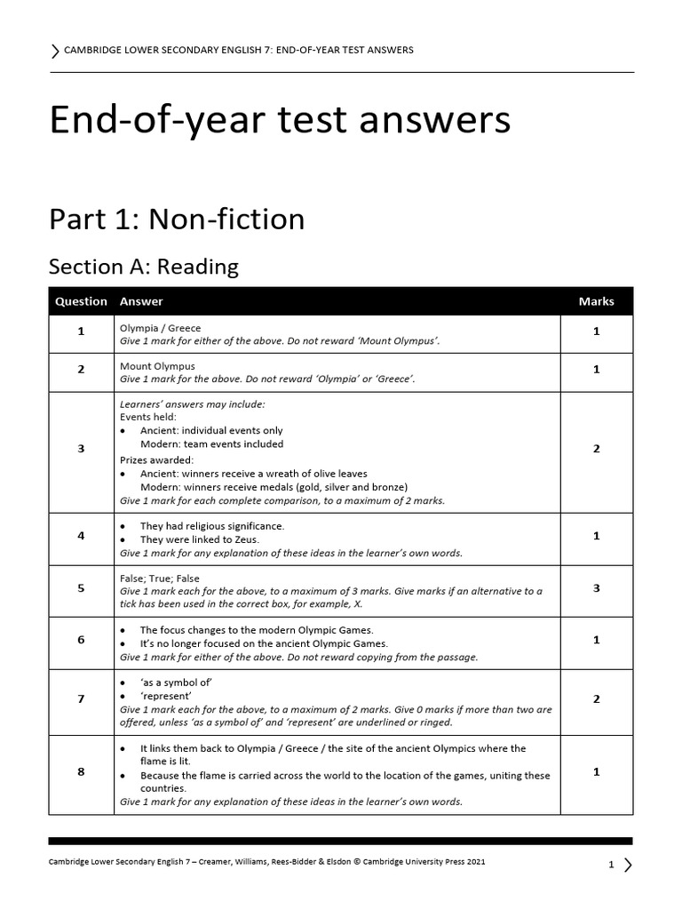 LS English 7 End of Year Test Answers | PDF | Sentence (Linguistics ...