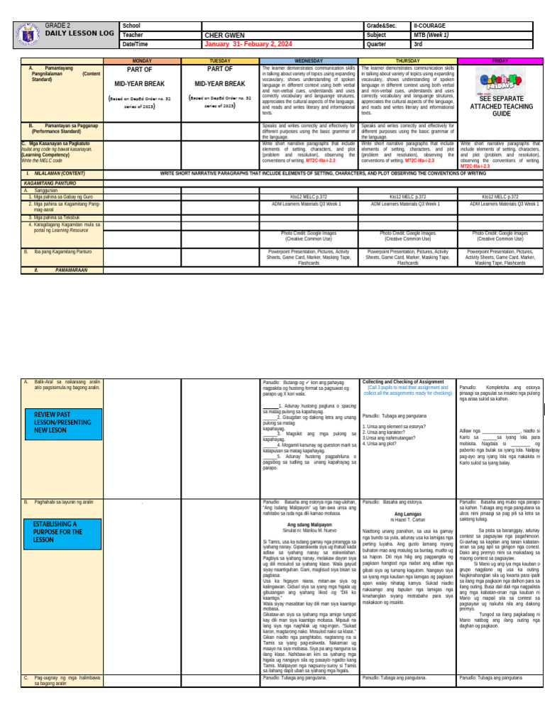 Q3 DLL MTB2 Week-1 | PDF