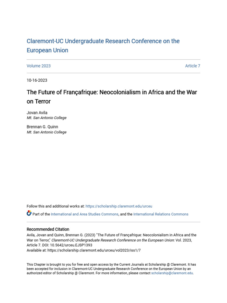 The Future of Françafrique - Neocolonialism in Africa and The War On ...