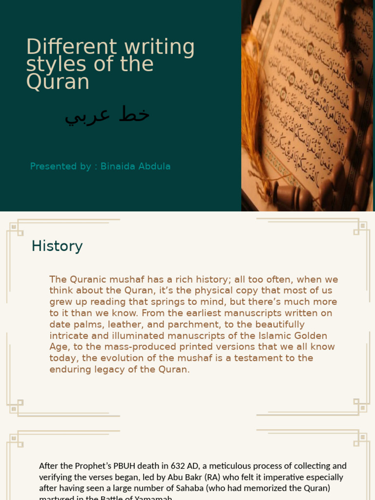 Quran Writing Styles and Scripts | PDF | Calligraphy | Quran