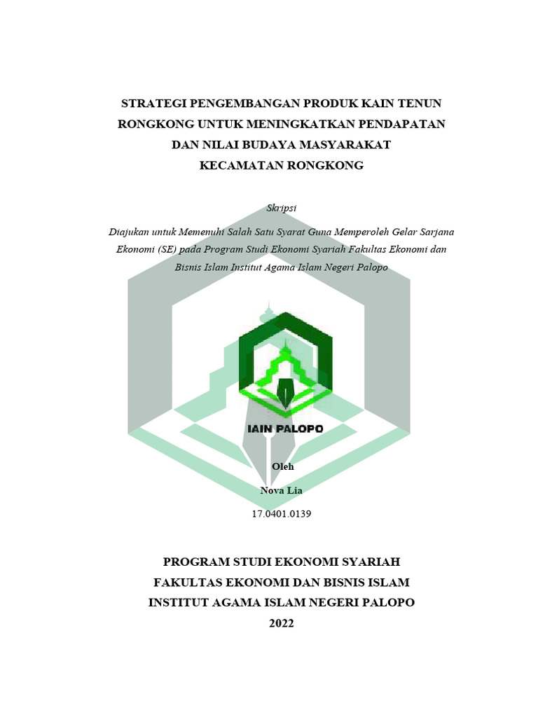 Strategi Kain Tenun Rongkong | PDF