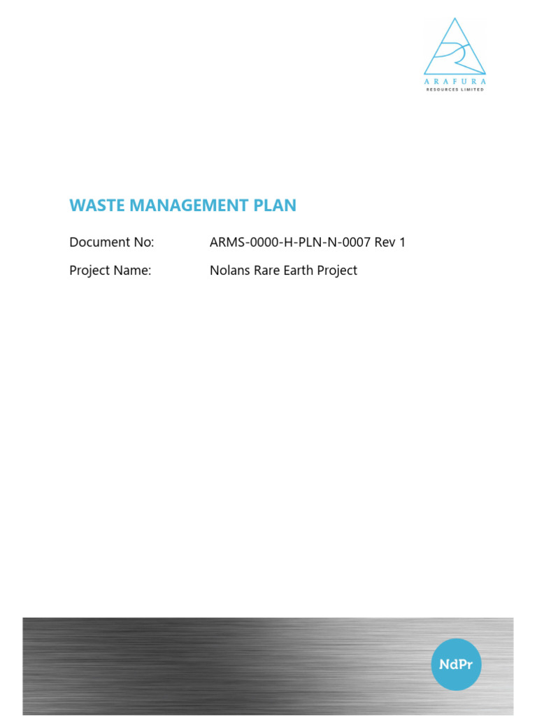 Waste Management Plan (1) | PDF | Waste | Waste Management