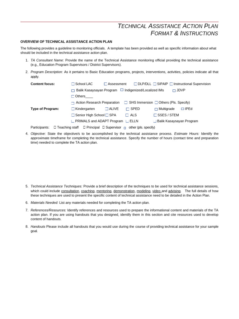 CID Form 6 Technical Plan 1 | PDF | Mentorship | Learning