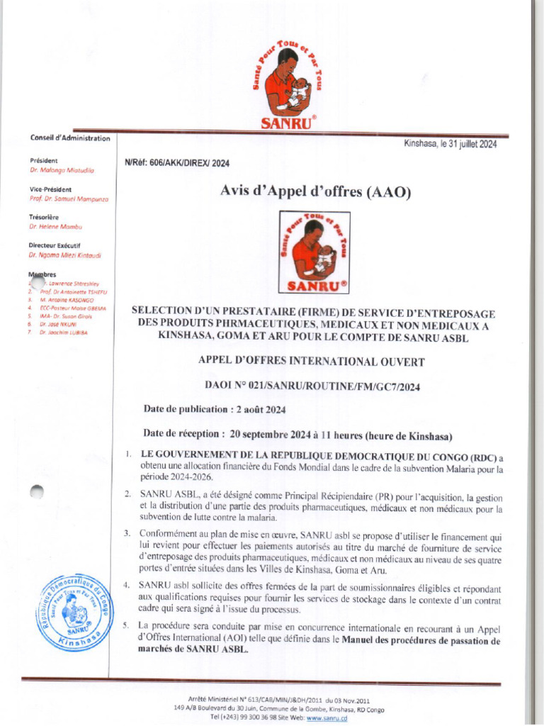 Aaoi Daoi Ndeg 021 Entreposage Des Produits Pharmaceutiques Medicaux Et ...