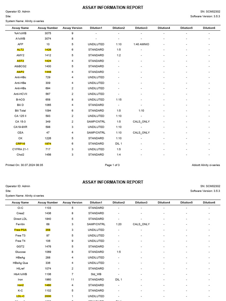 Assay - Information - Report 20240730 083607 1 | PDF