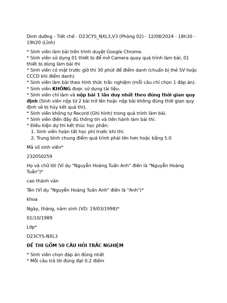 Dinh Dư NG Thi NXL3 | PDF