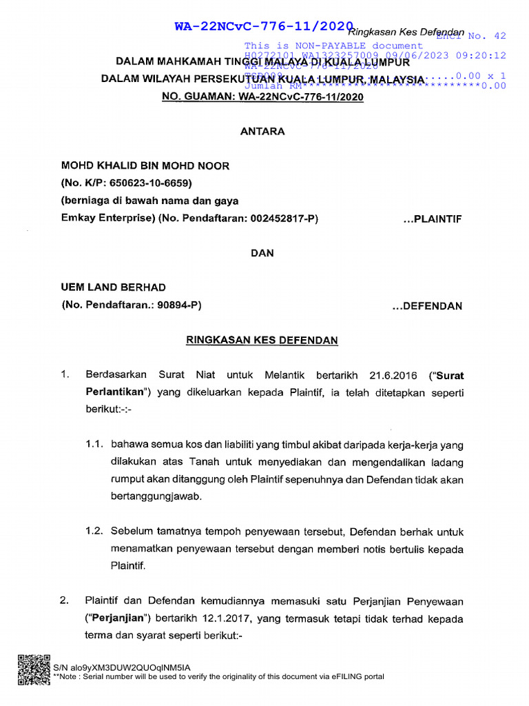 Ringkasan Kes Defendan +@002 | PDF | Business | Computers