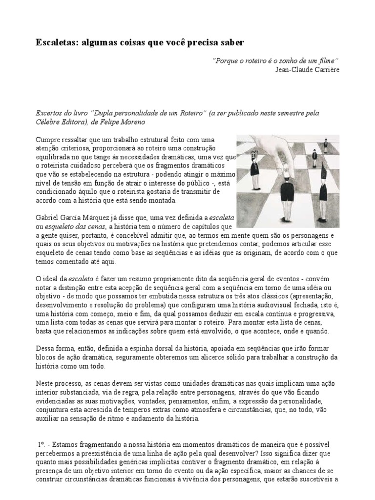 Escaleta - Algumas Coisas Que Você Precisa Saber | PDF | Roteiro | Tempo