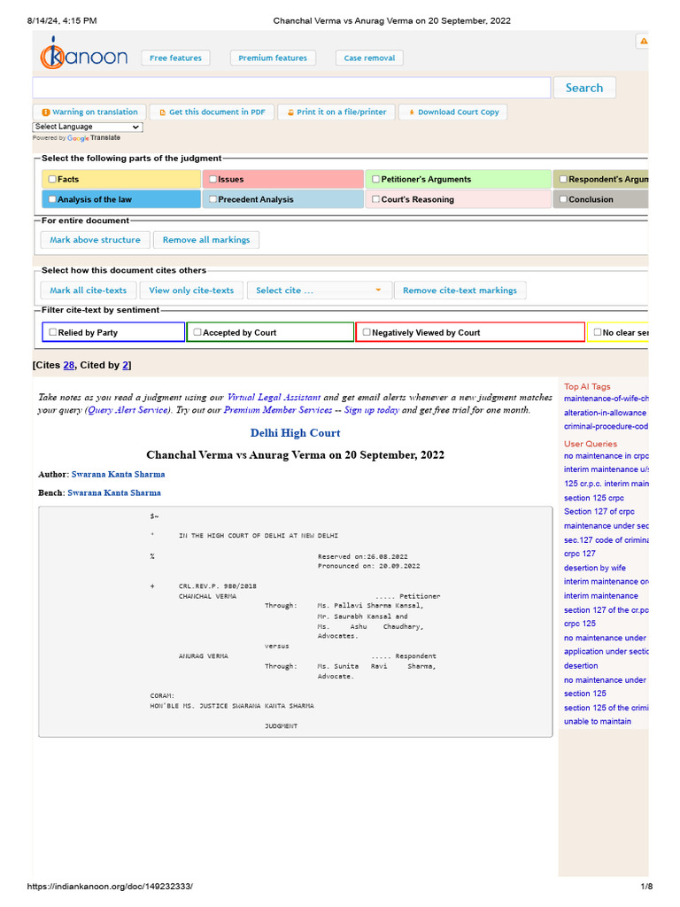 Maintenance Granted in High Court - Chanchal Verma Vs Anurag Verma ... Maintenance Granted in High Court - Chanchal Verma Vs Anurag Verma ...