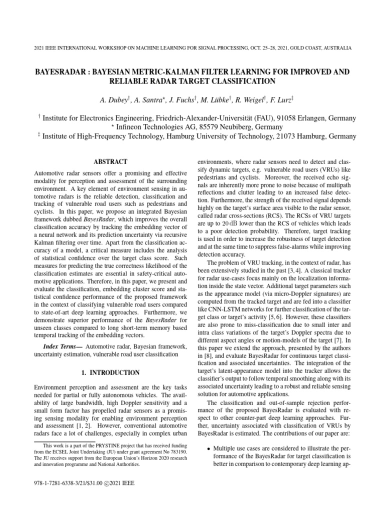 Bayesian Radar Pdf Statistical Classification Radar
