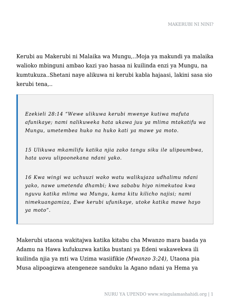 Makerubi Ni Nini | PDF