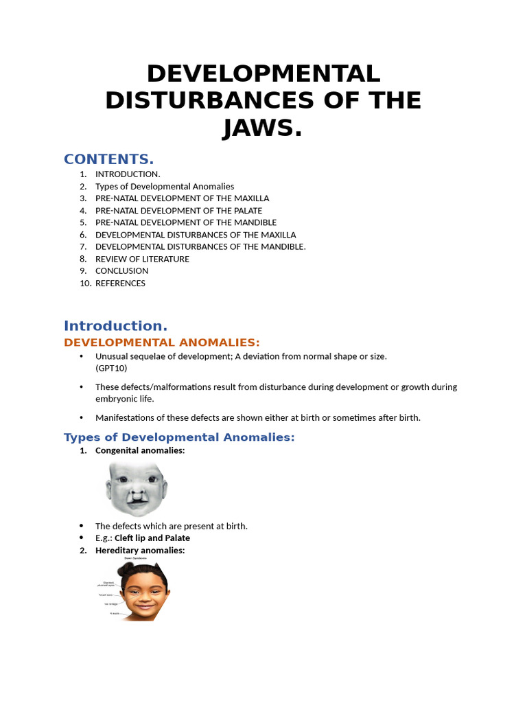 1.developmental Disturbances of The Jaws | PDF | Prosthodontics | Dental Implant