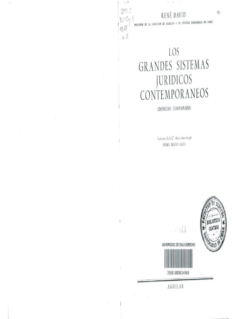 David Rene 1967 Los Grandes Sistemas Juridicos Contemporaneos Seleccion ...