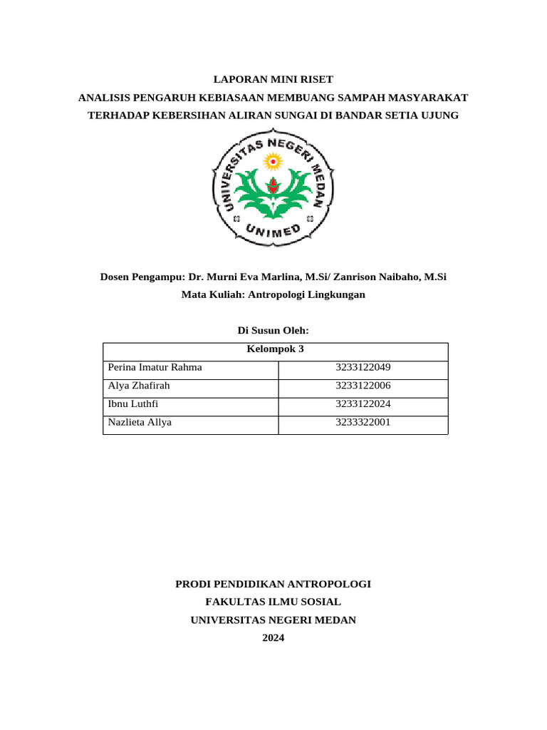 Kel 3 - Laporan MR - Antropologi Lingkungan | PDF