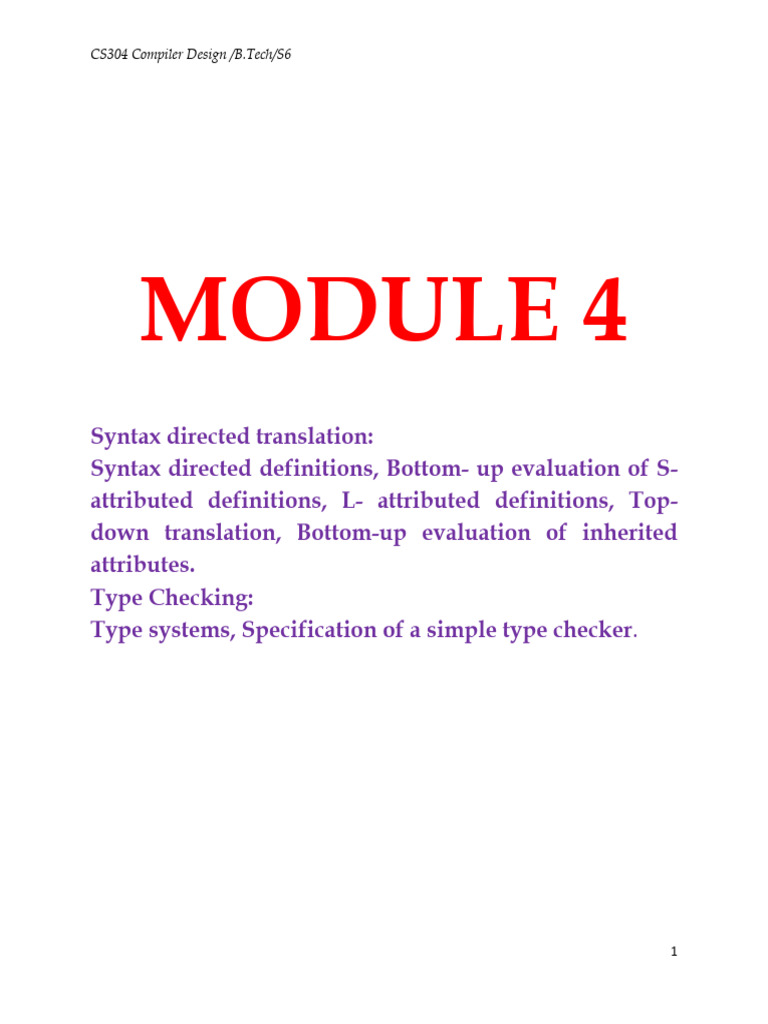 Module 4 | PDF | Parsing | Compiler Module 4 | PDF | Parsing | Compiler