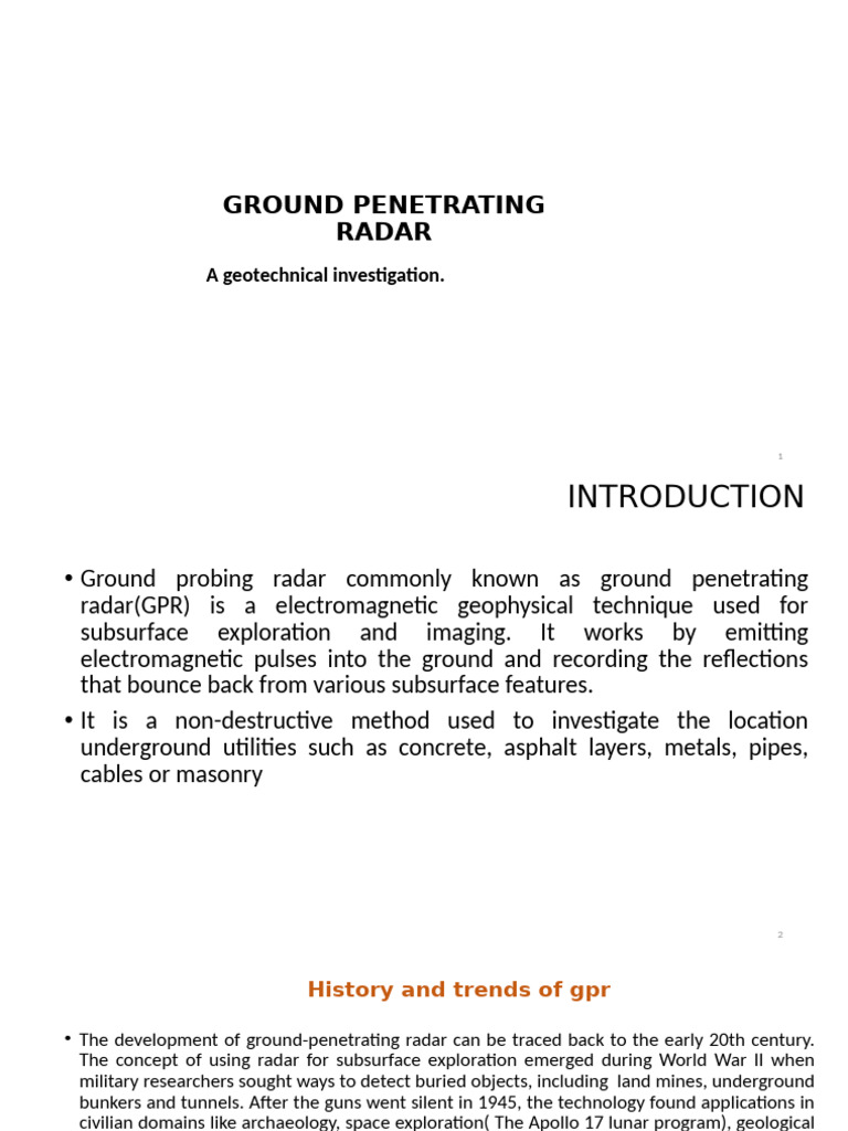 Ground Probing Radar by Matasero | PDF