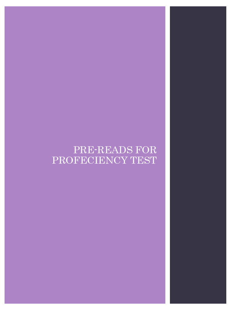 Pre-Read Material For Proficiency Test-All MBA-Batch 2026 | PDF ...