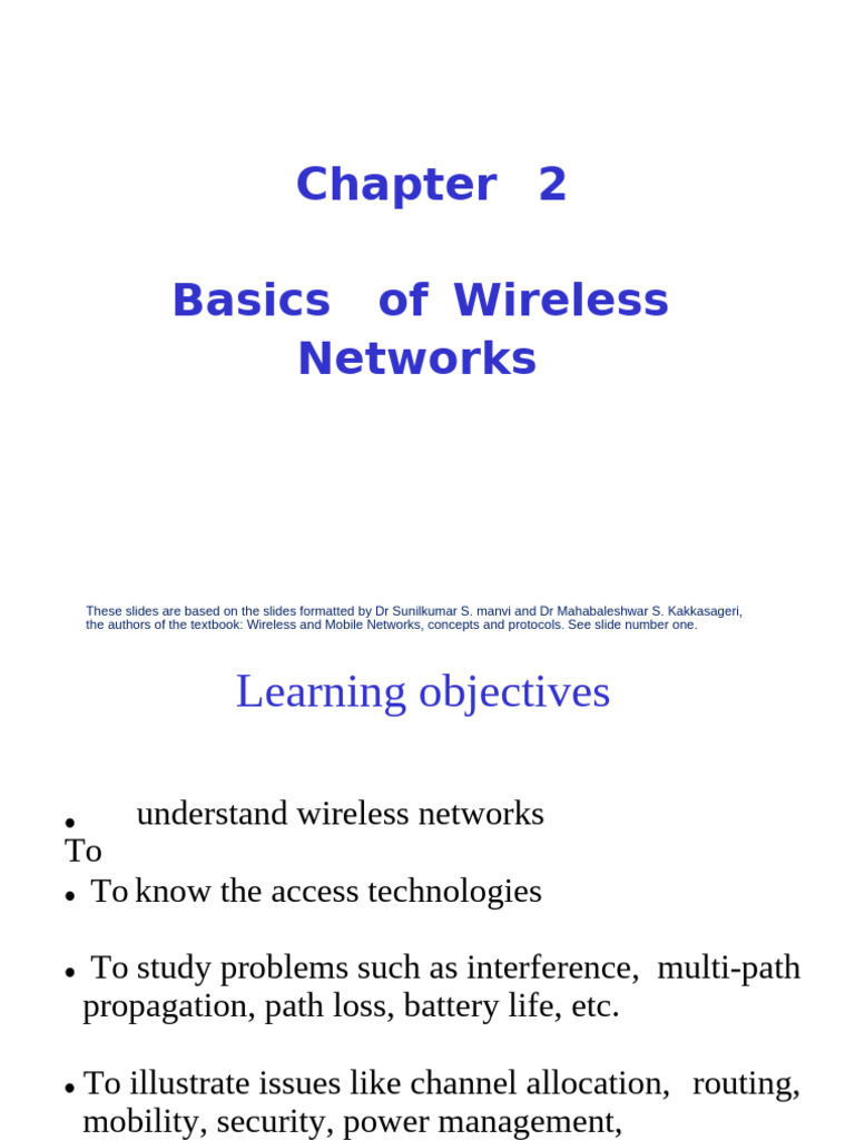 Basics of Wireless Networks | PDF | Computer Network | Wireless Lan