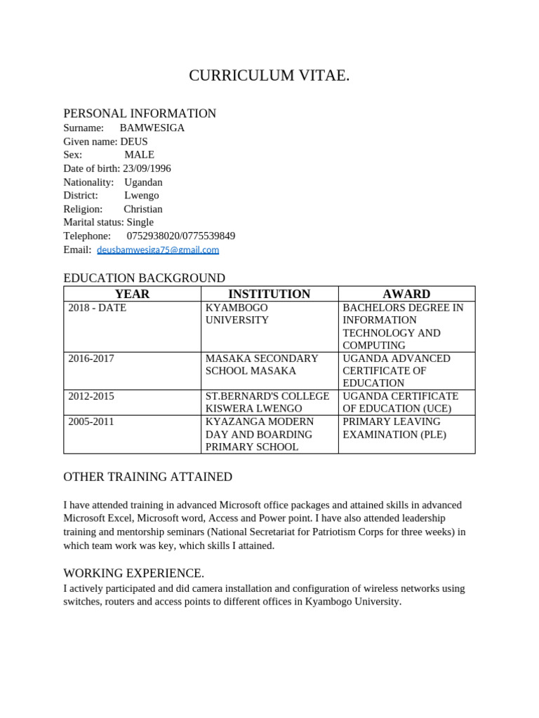 Deus CV | PDF | Php | Computer Science