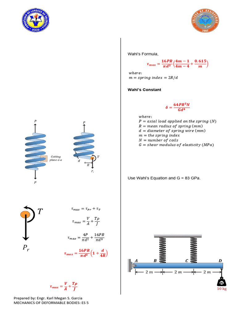 9.2-HELICAL-SPRING | PDF | Stress (Mechanics) | Continuum Mechanics