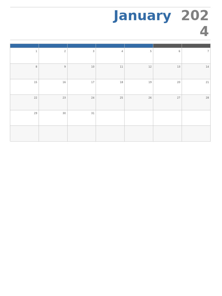 Monthly Calendar for 2024 | PDF