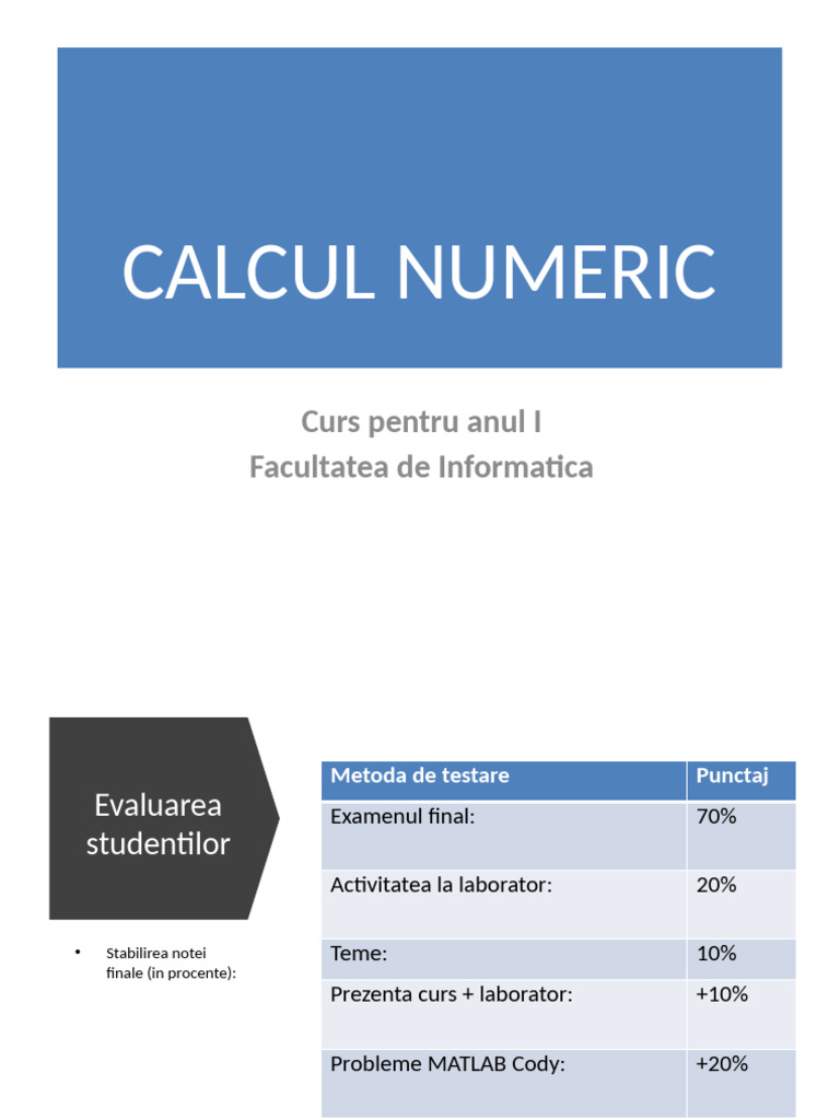 Calcul Numeric | PDF