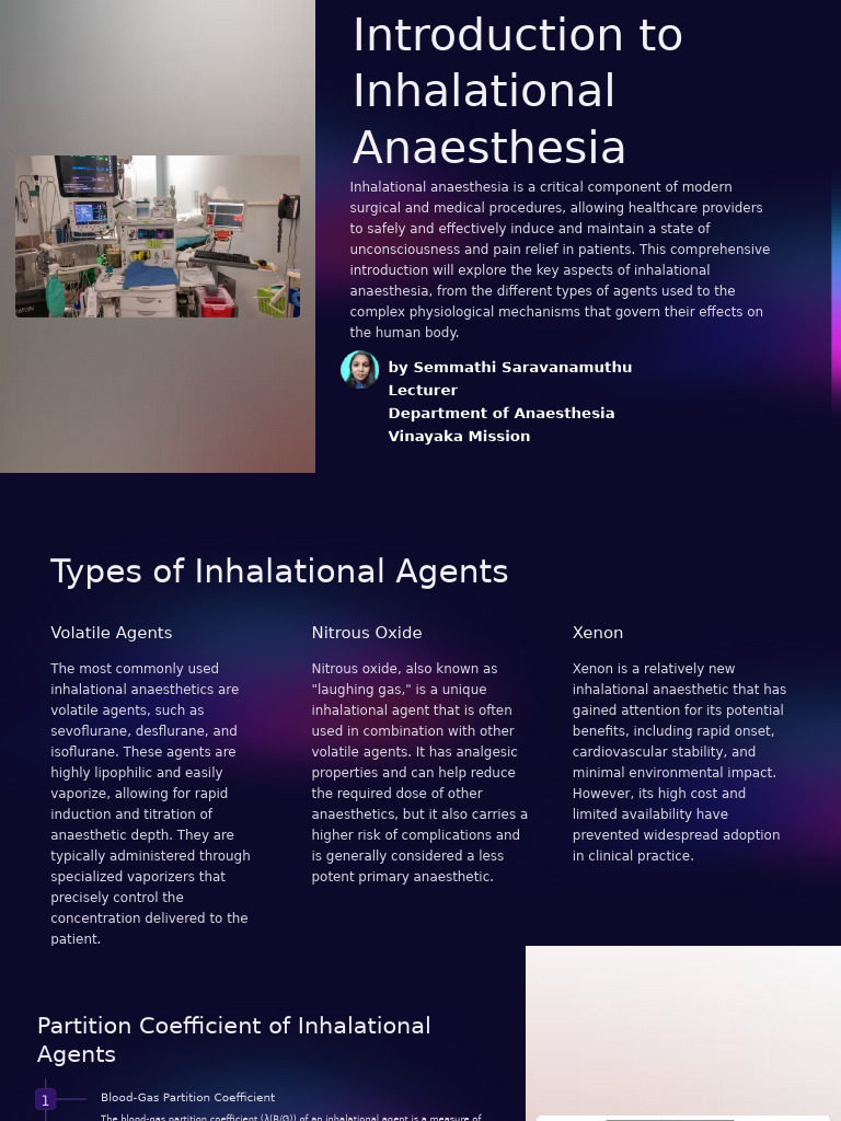 Introduction To Inhalational Anaesthesia | PDF | Anesthesia | Clinical Medicine