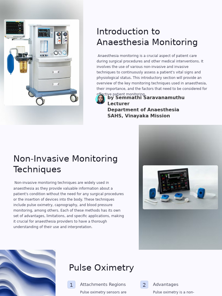 Anaesthesia Monitoring Techniques | PDF | Blood Pressure | Heart