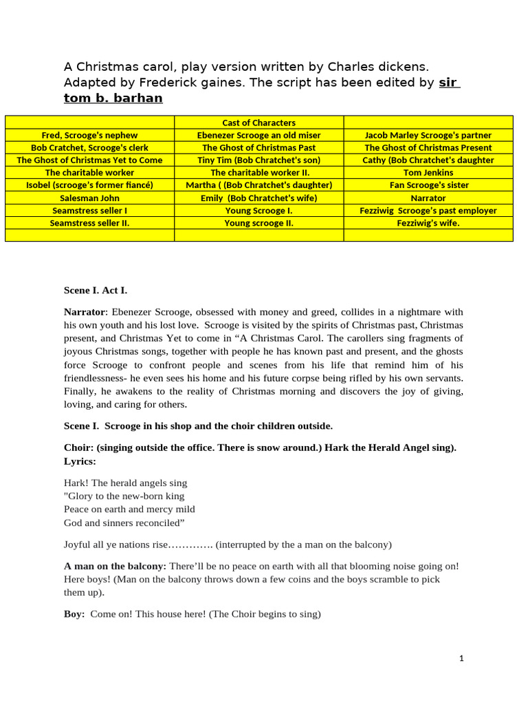 A Christmas Carol by Charles Dickens | PDF | Ebenezer Scrooge | A ...