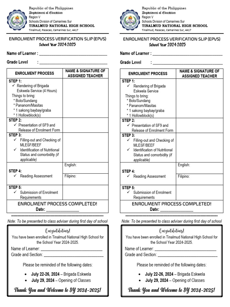 Enrolment Process Verification Slip | PDF | Blade Weapons | Melee Weapons