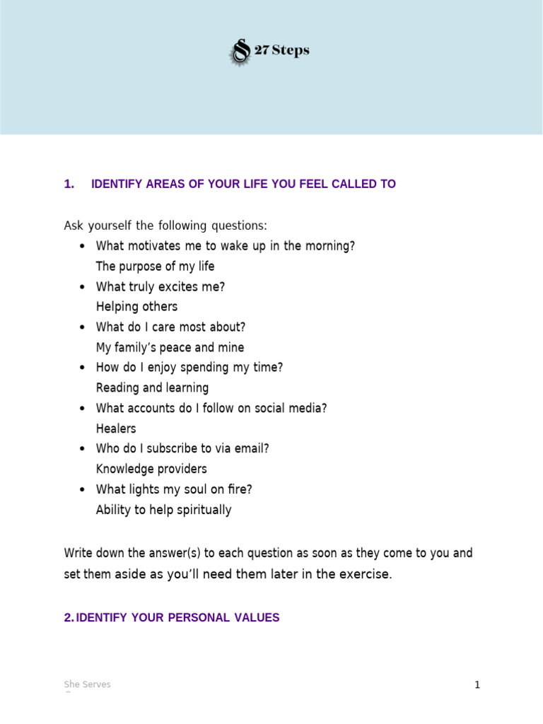 Worksheet - Step 1 - Discover Who You Will Serve | PDF | Cognition ...