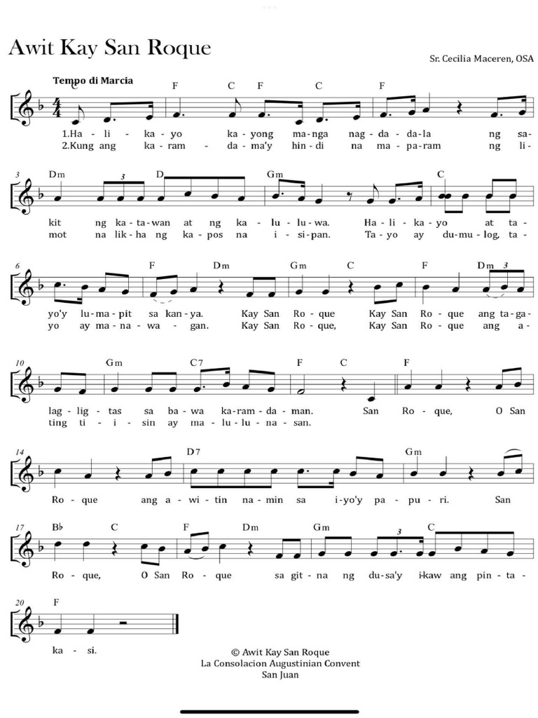 Awit Kay San Roque | PDF