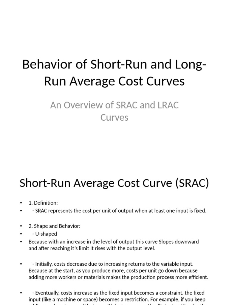 SRAC vs LRAC: Cost Curve Insights | PDF | Average Cost | Long Run And ...