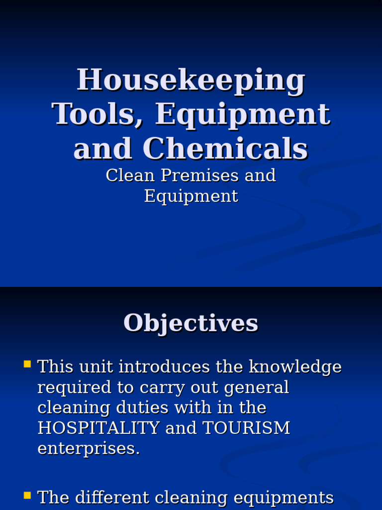 Housekeeping Tools Equipment and Chemicals | PDF | Housekeeping | Materials