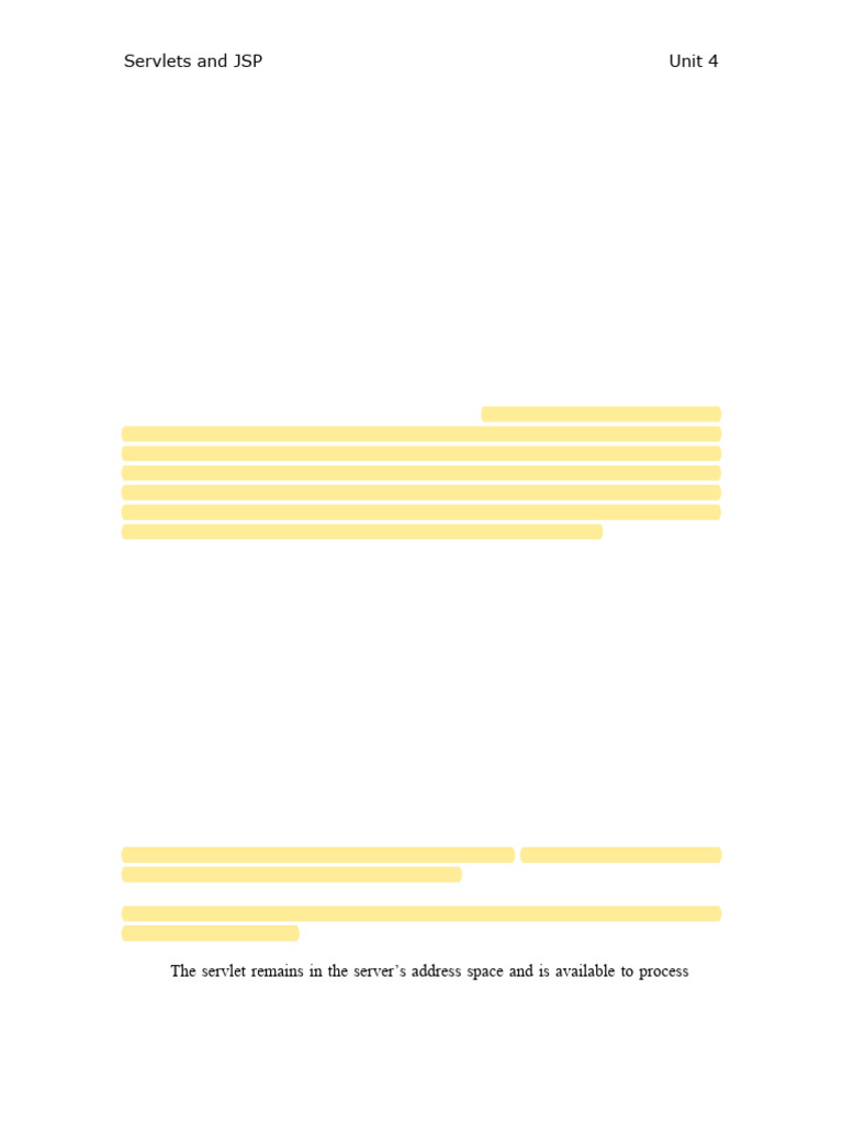 Unit 4 - Servlets and JSP | PDF | Web Server | Internet & Web
