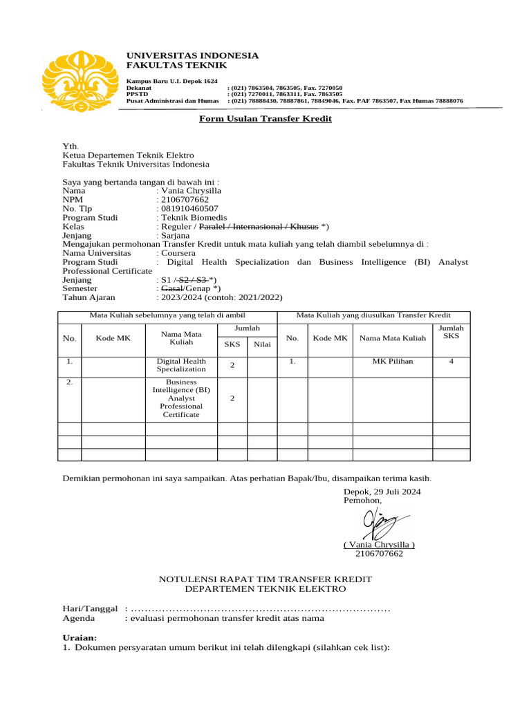 Transfer SKS-Vania Chrysilla - BYOC - Teknik Biom | PDF | Teknologi ...